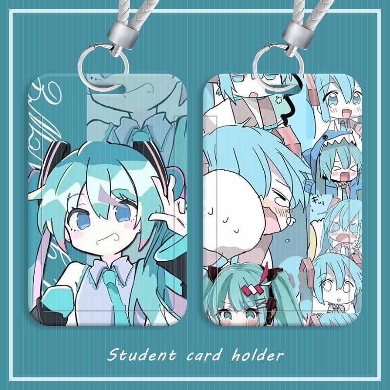 Hatsune Miku ID Card Holder Kids Student Card Lovely Mrt Card Business ...