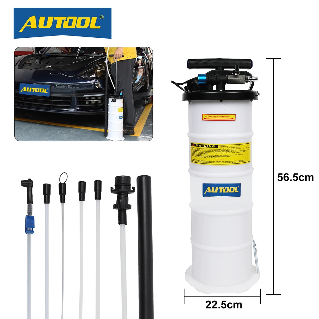 AUTOOL 6.5L Pneumatic and Manual Brake Bleeder Pumping Fluid Pump Kit ...