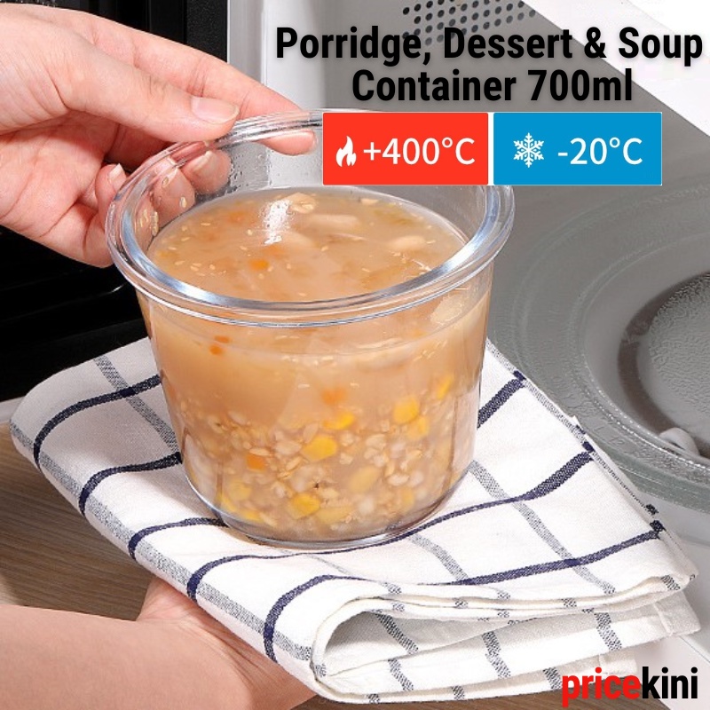 Glass Soup Porridge Container, Food Container, Lunch Box Microwavable ...