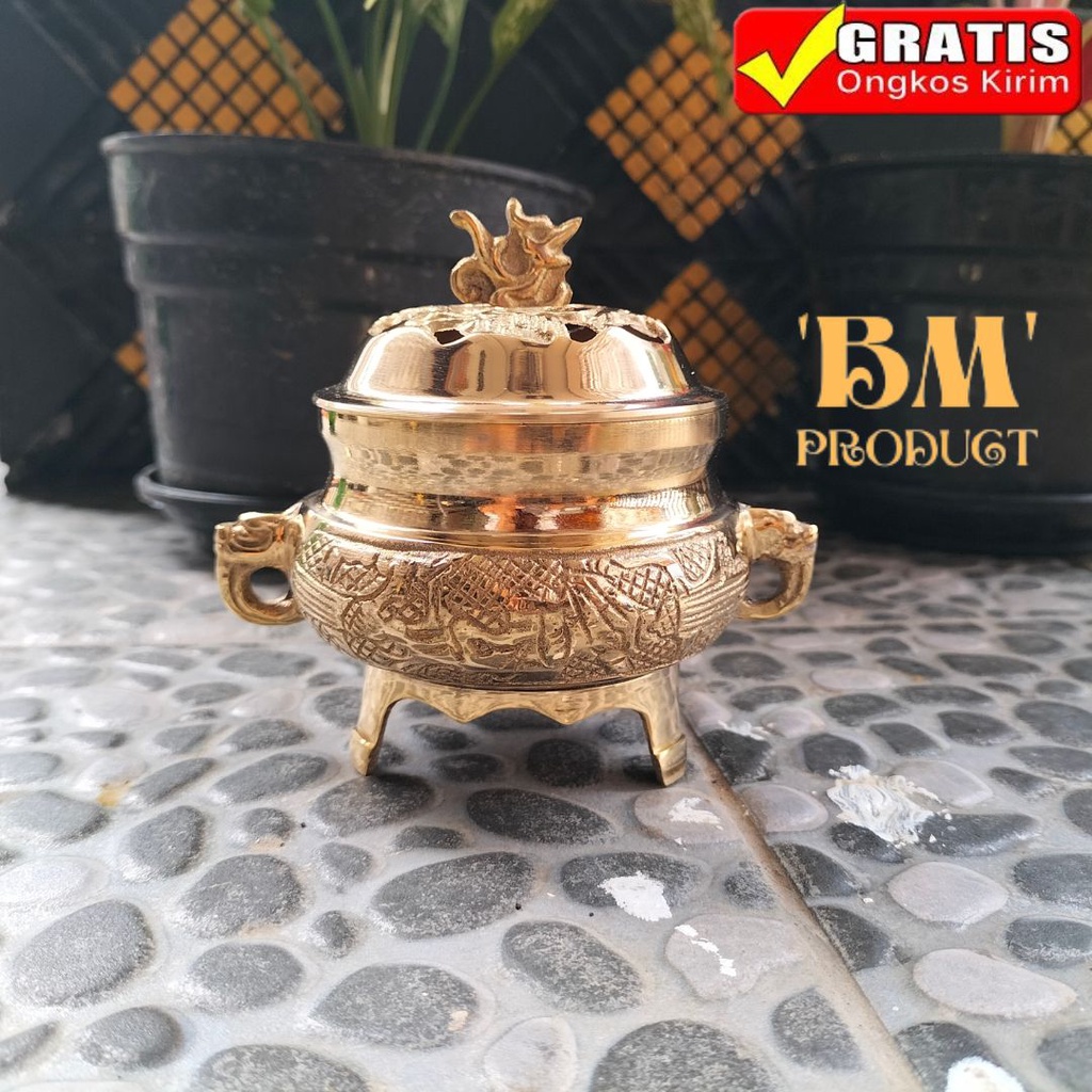 Hio lo Hiolo Incense Holder Brass Incense Burner Buhur Bokor Dragon ...