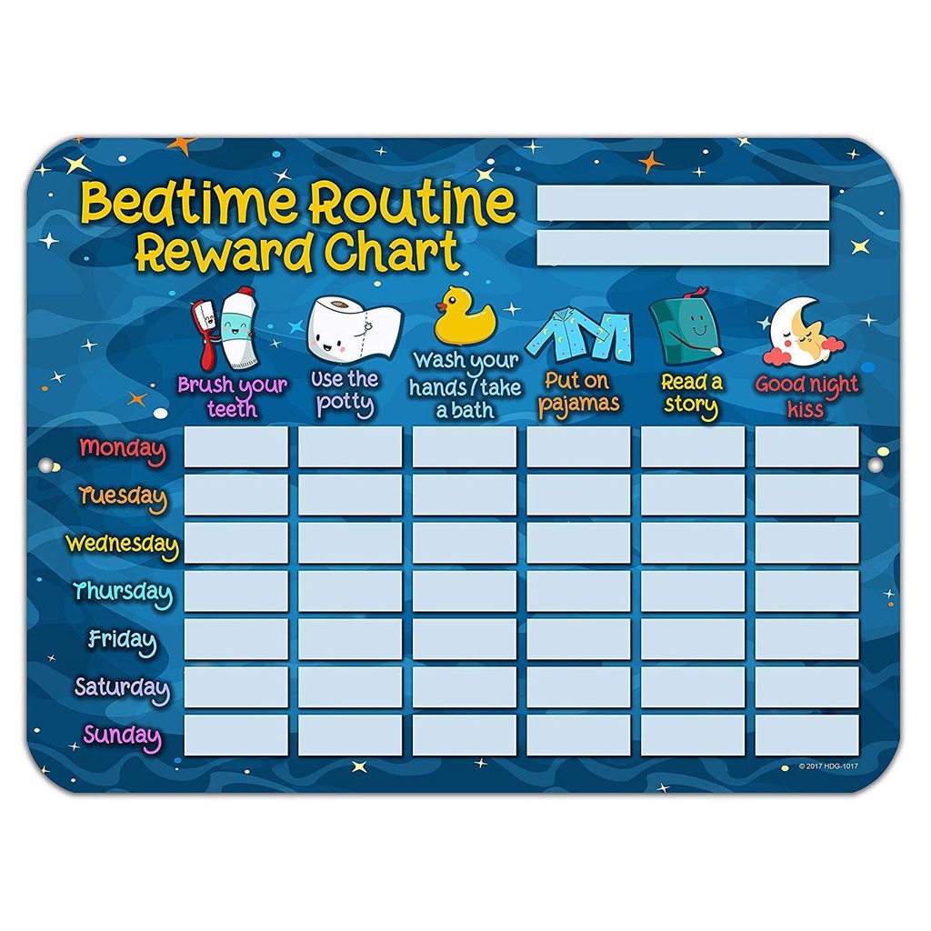 Bedtime Checklist Routine Star Reward Chart for Kids and Autism canvas ...