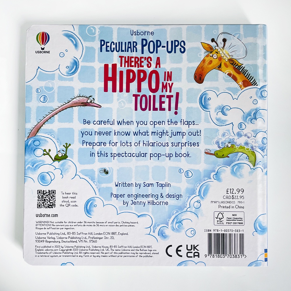 Usborne Pop-UPS There's A Hippo In My Toilet 3D Flap Educational ...