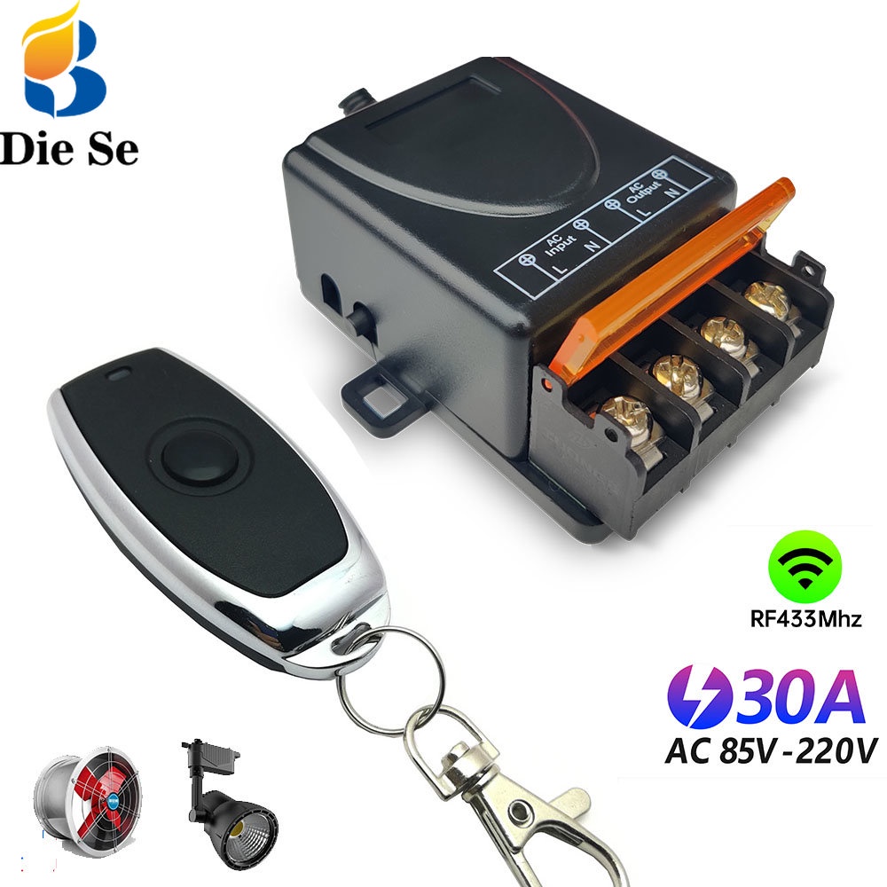 Universal Remote Control Switch 433Mhz High Power Relay Receiver AC ...