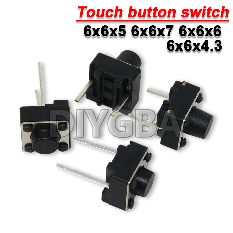 100PCS/LOT Tactile Push Button Switch 6X6X5 6X6X7 6X6X6 6x6x4.3 2Pin ...