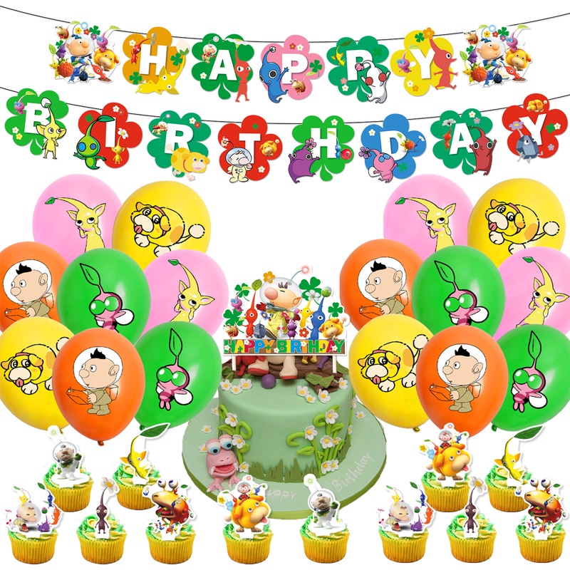 The Game Pikmin Birthday Party Decorations Pikmin Latex Balloon Happy ...