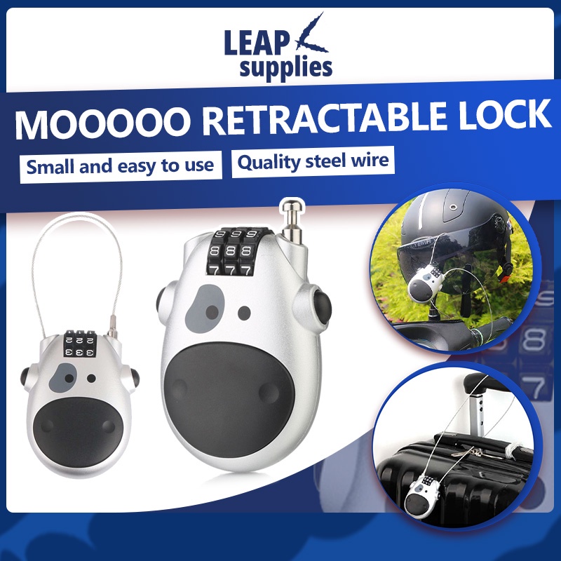 MOOOOO Retractable Lock | Cable Extension PIN Lock | Shopee Singapore