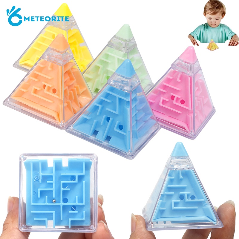 Transparent Plastic Pyramid Three-dimensional Labyrinth Hand-brain ...