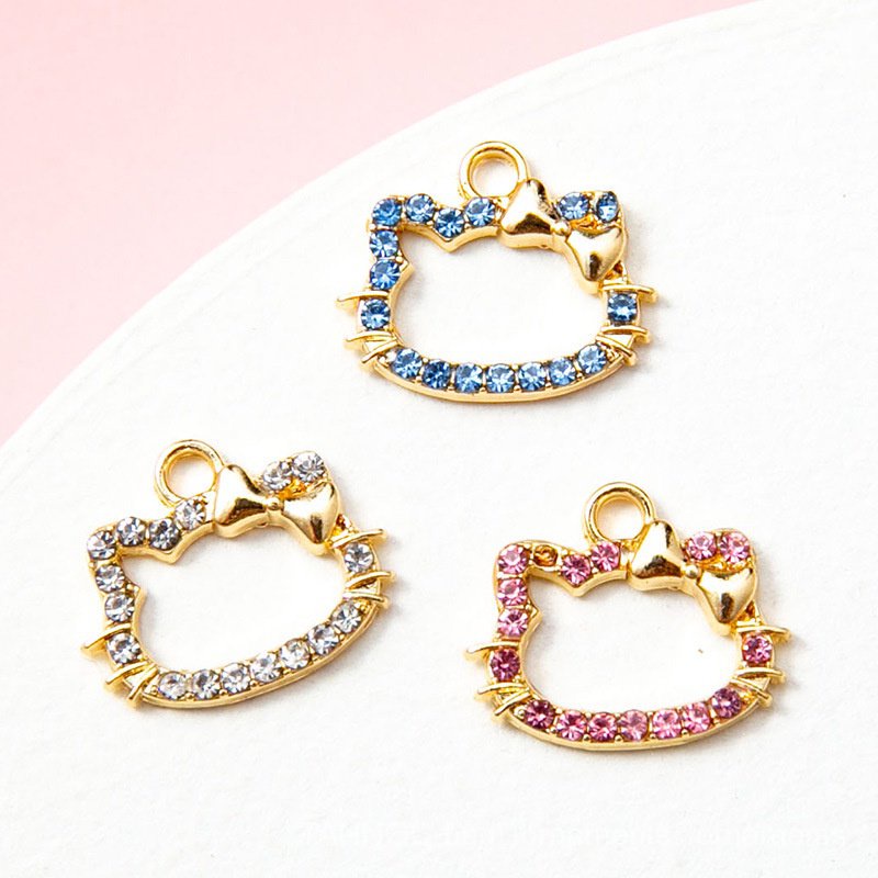 Diamond-encrusted Hello Kitty head frame diy pendant eardrop bracelet ...