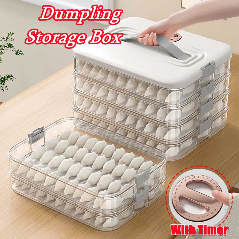 Multi-layer Dumpling Storage Box With Timer Refrigerator Freezer Box ...