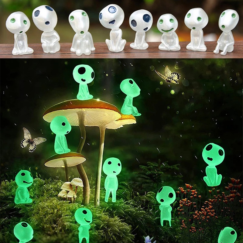 10Pcs/Set Ghibli Kodama Tree Spirit Princess Mononoke Mini Action ...