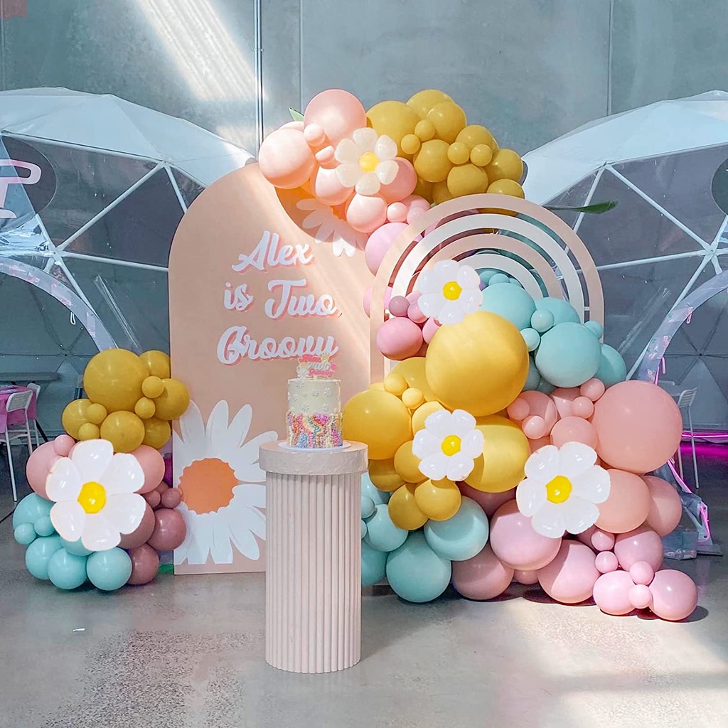 Daisy Balloon Garland Arch Kit Pastel Groovy Flower Theme For Birthday ...
