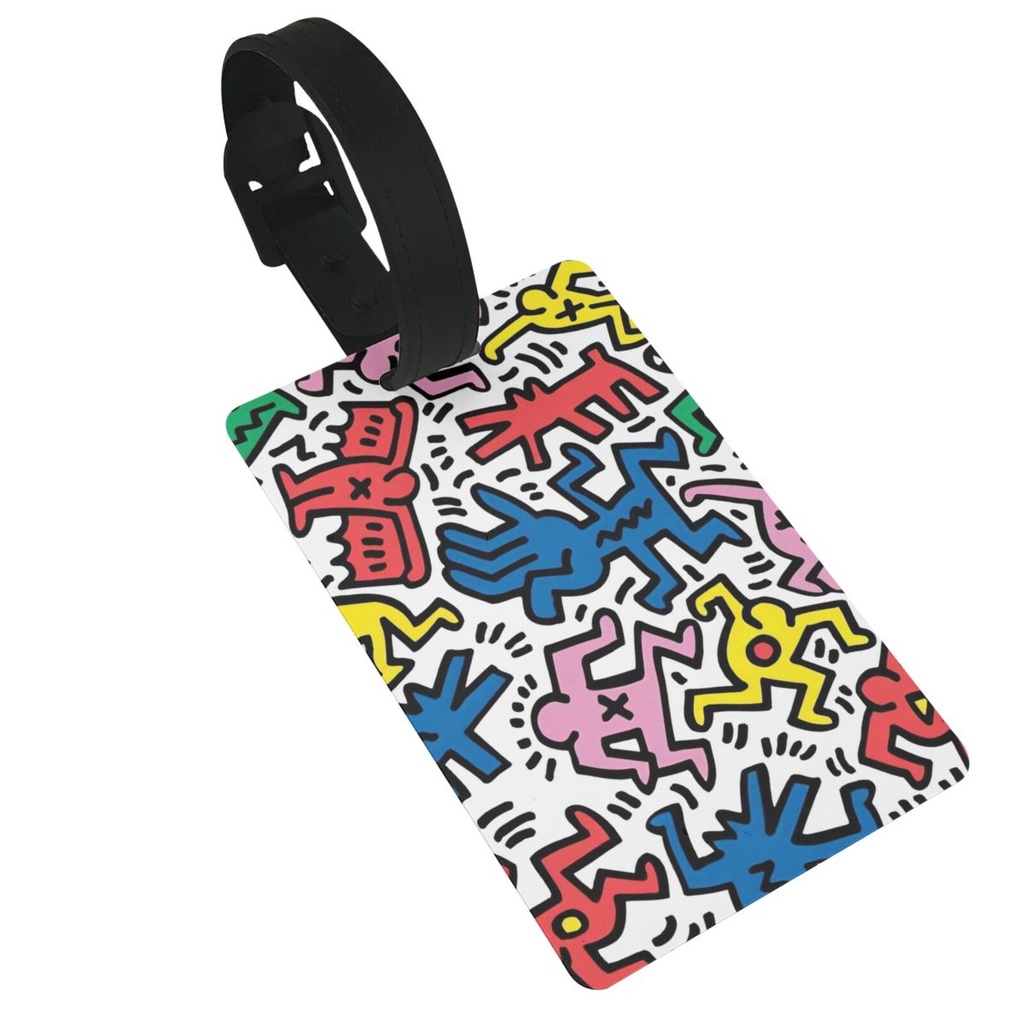 Keith Haring Luggage Tag Suitcase Name ID Card Labels Identifiers PVC ...