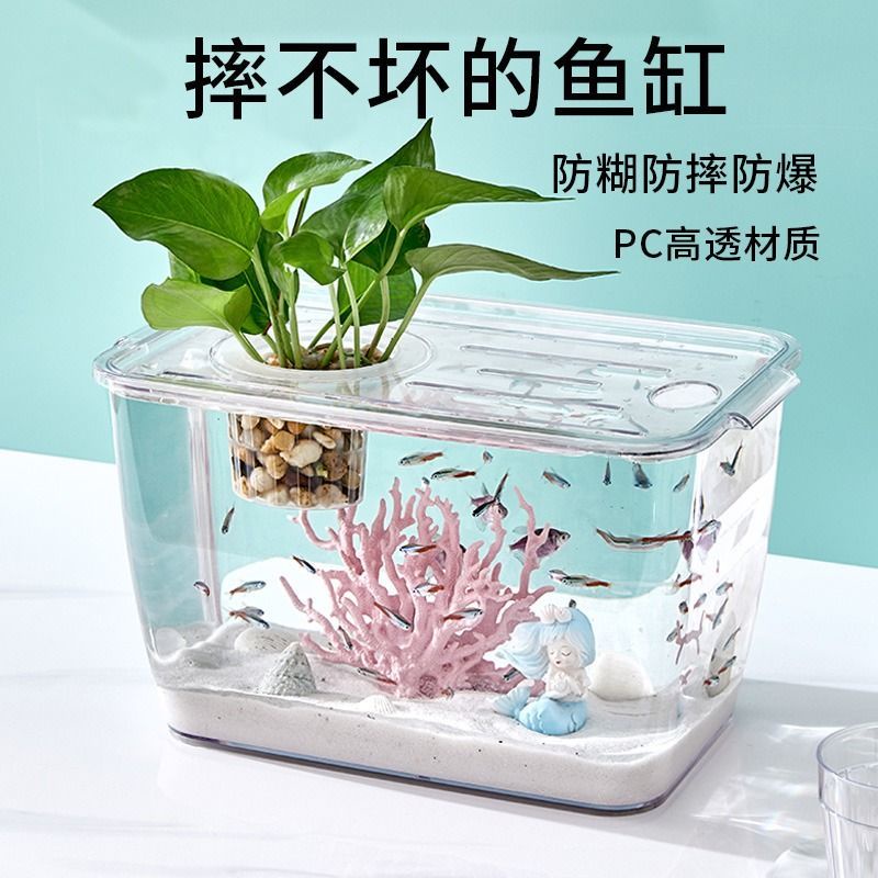 Fish Tank, Small Household, High-definition Transparent Aquarium Tank ...