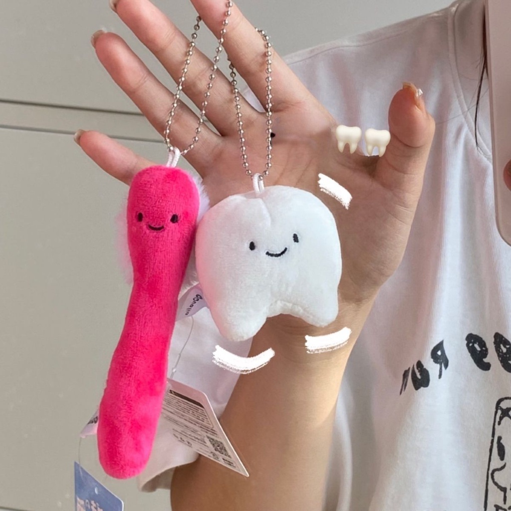 Qualia Teeth Toothbrush Toothpaste Plush Keychain Cute Creativity ...