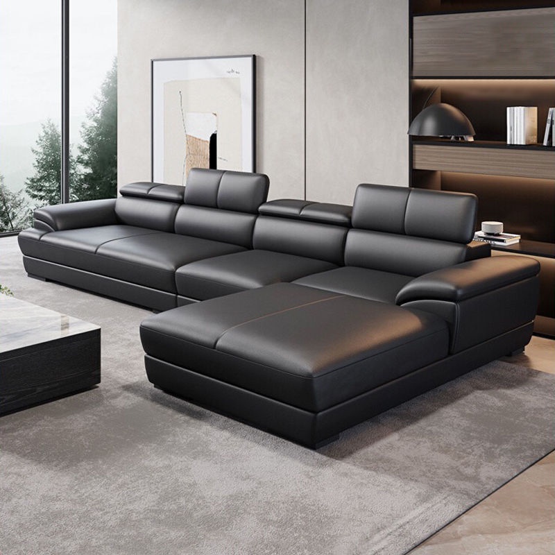 Modern Simple Leather Sofa Set - Head Layer Cowhide, for Living Room ...