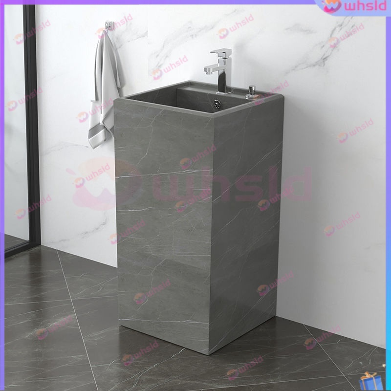 Stone Plate Pedestal Basin Washbasin Integrated Marble Sink Balcony ...