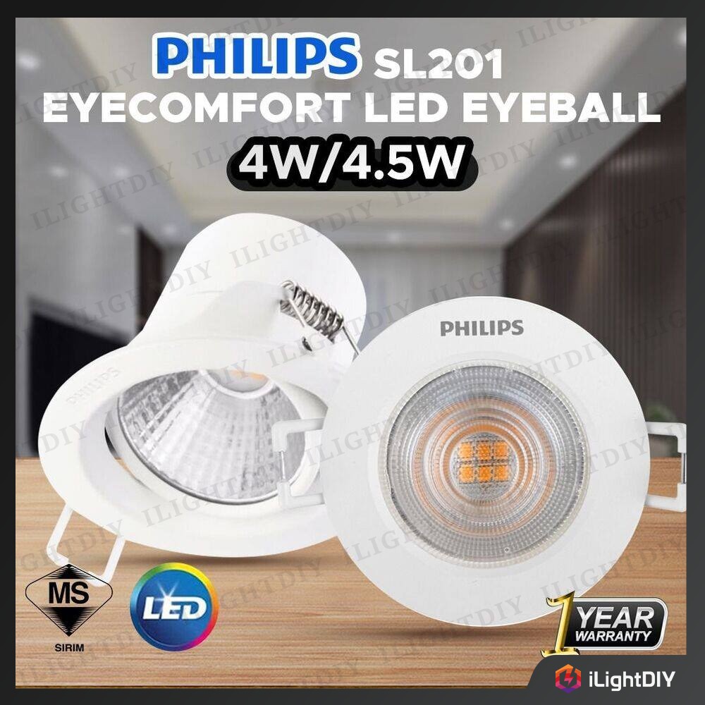 PHILIPS SL201 4W/4.5W EYECOMFORT LED EYEBALL LIGHT RECESSED LED ...