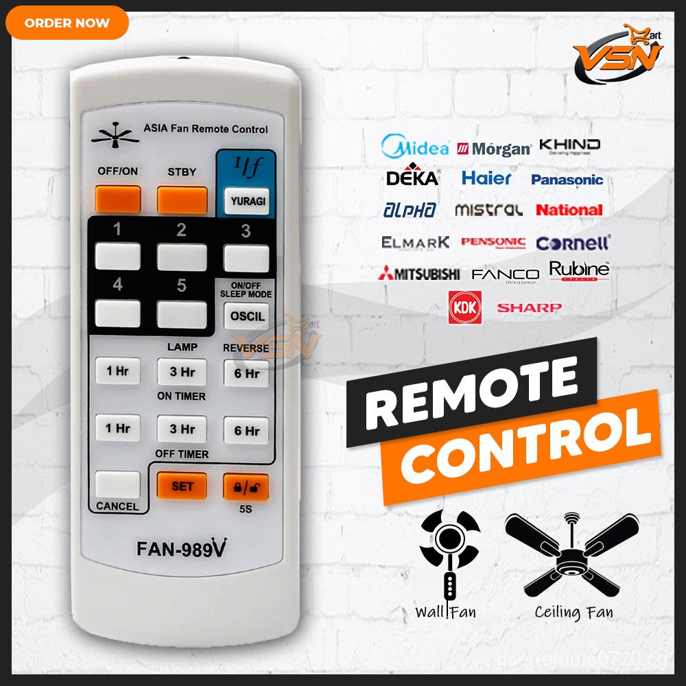 Universal fan remote control for KDK brand, Panasonic, elmak, Winter ...