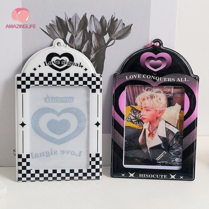 INS PVC Star Series Kpop Photocard Holder Keychain/ Idol Photo Sleeves Postcards Display Holder ...