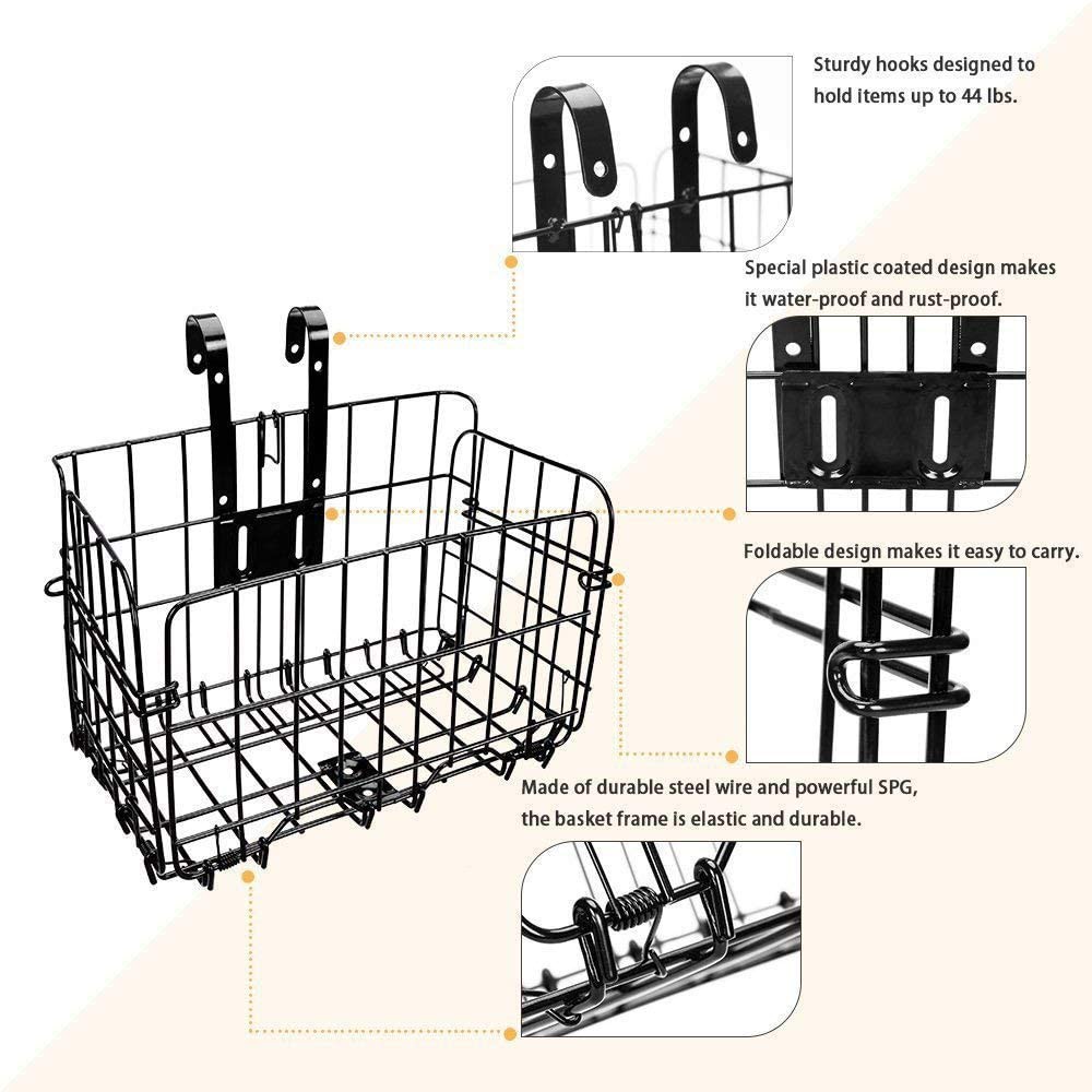 Foldable Bicycle Bike Basket Front Rear Rack Aluminium Carrier Luggage ...