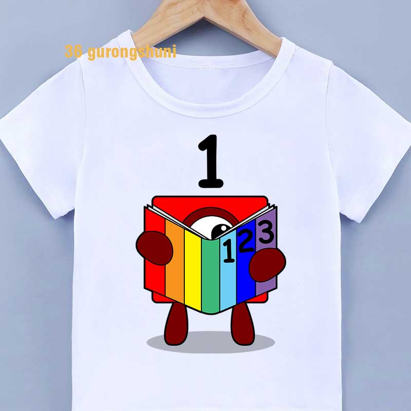 T Shirt For Girls Number blocks Clothes Children Tshirt Girl Anime ...