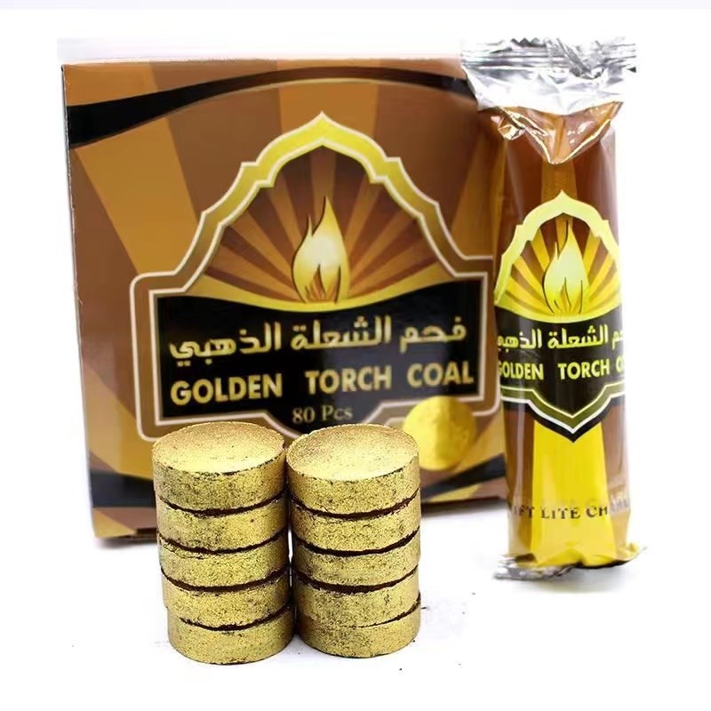圆通馆 Gold Charcoal Burner Bukhoor Gold Charcoal BBQ Arang Bakhoor Golden ...