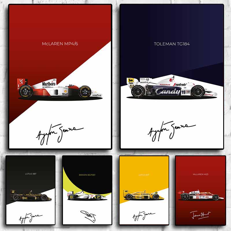 F1 classic race racing style illustration champion club famous racing ...