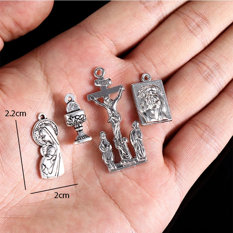 10 pieces of JHS Cup Catholic Rosary Center Cross Medal First Holy ...