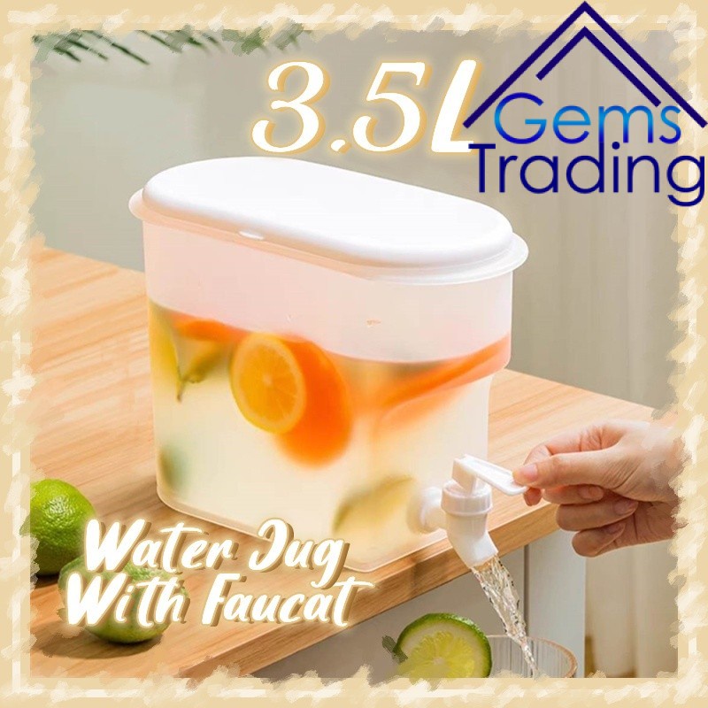 3.5L Water Jug With Faucet Refrigerator Cold Kettle Ice Water Tank ...