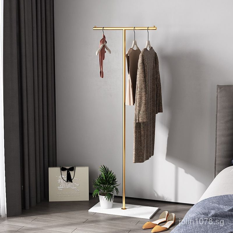 Light luxury clothes rack clothes hanger floor bedroom marble hanging ...