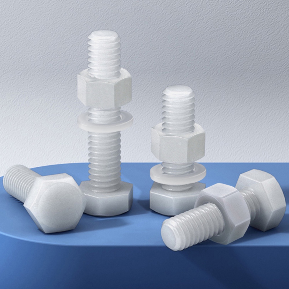 [WDY] M3/M4/M5/M6 White Nylon External Hexagon Screw Nut Washer ...