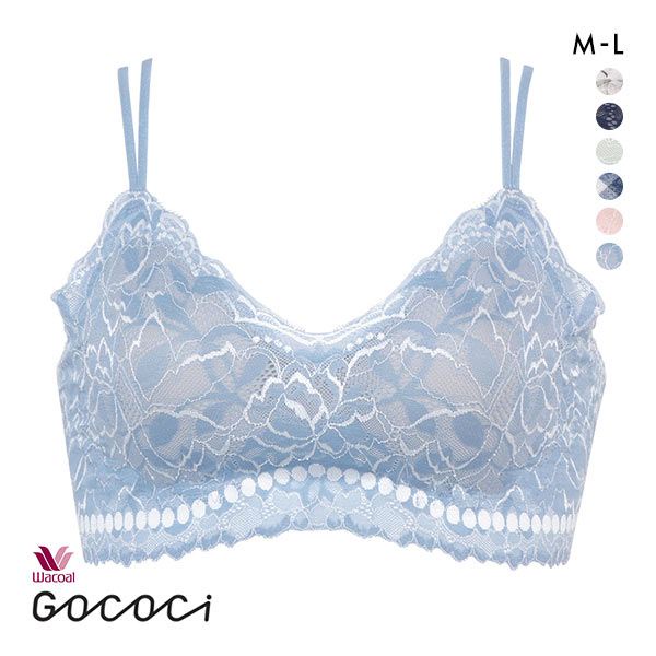 Wacoal Gococi CGG295 Wireless Lace Printed Half Top Bra (M-L)(40CGG295 ...