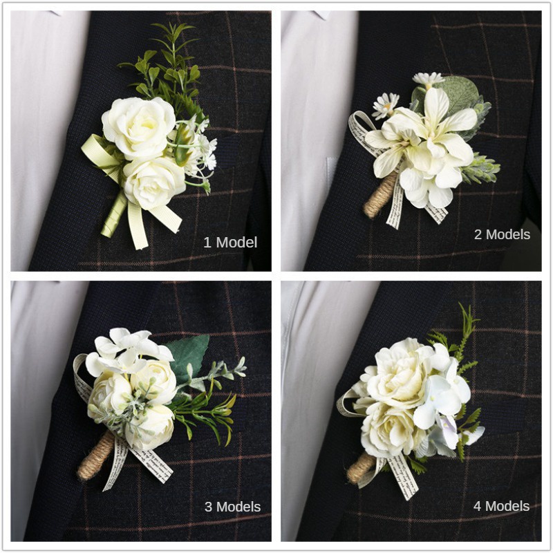 Wedding Corsage Rose Boutonniere for Men Wedding Bridegroom Flowers for ...