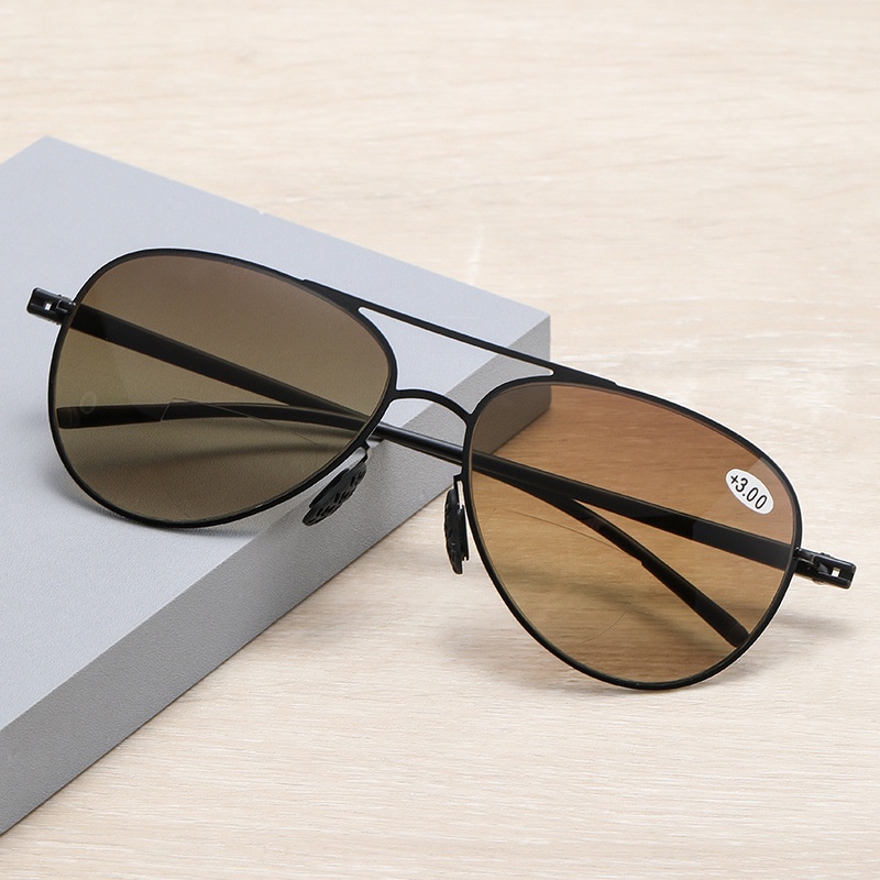 100°~+350°】 Cross-border double light sun reading glasses men's and ...