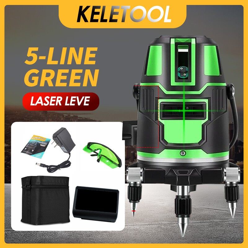 Laser Level 5 Laser Lines 6 Points 360 Degrees Rotary Outdoor Tilt ...