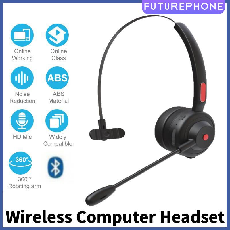 Wireless Computer Headset Stereo Clear With Microphone Bluetooth 5.1 ...