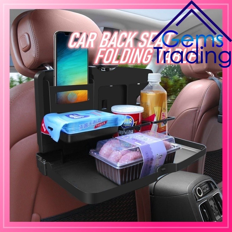 Foldable Car Food Tray With Bottle Cup Holder Rear Seat Tray ...