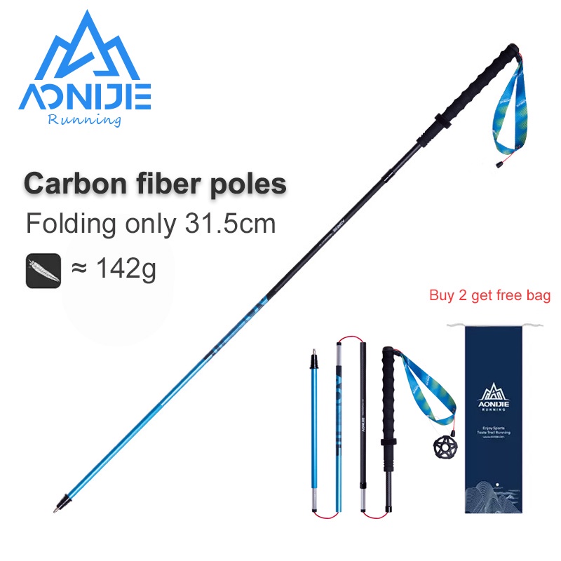 AONIJIE E4210 Folding Carbon Fiber Trail Running Pole Straight Walking ...