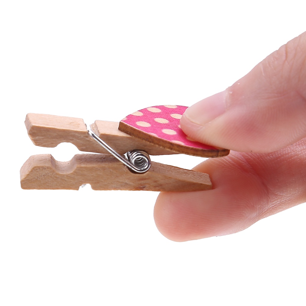 50pcs/pack Wooden Love Heart Mini Clothespin Craft Clips DIY Photo ...
