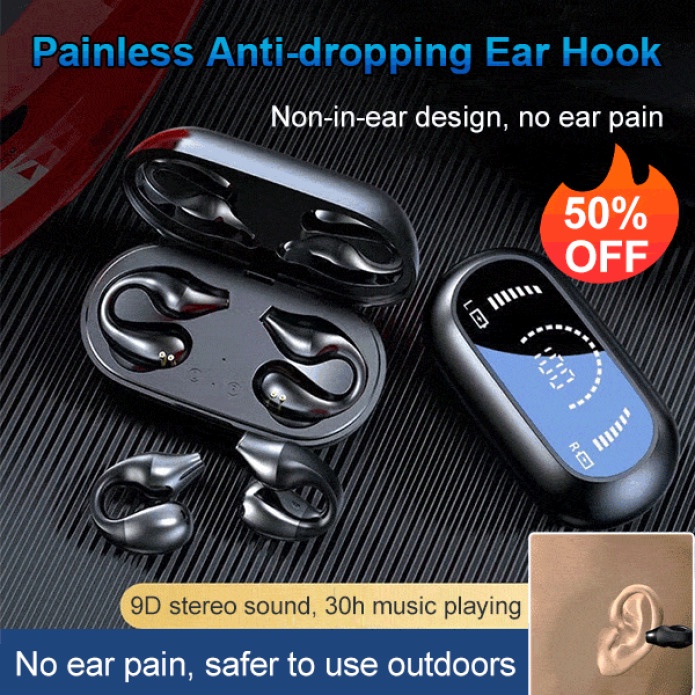 New Wireless Headphones Clip-on-ear sports bluetooth headset Black ...