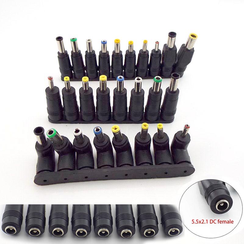 DC female to Male Plug AC Power Supply Adapter Tips Connector Kits for ...