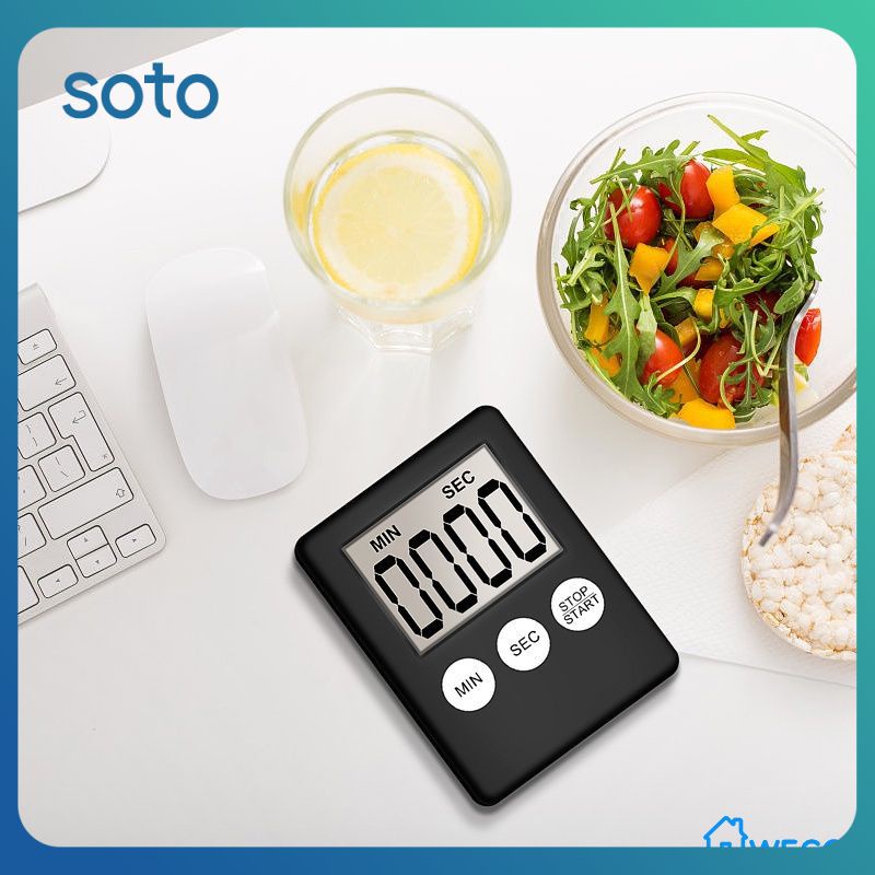 Super Thin LCD Digital Screen Kitchen Timer Square Cooking Count Up ...