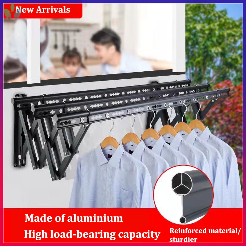 Balcony Window Retractable Clothes Hanger Outdoor Push-Pull Drying Rack ...