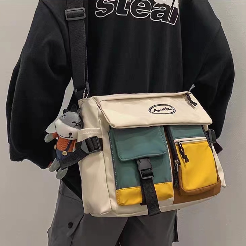 Trendy Messenger Bag Men's Fashion Ins Shoulder Bag Large Capacity ...