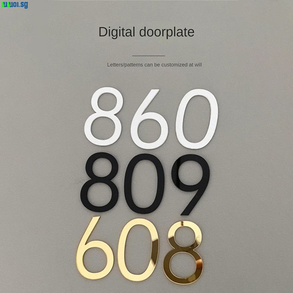 Three-dimensional Numbers Acrylic Simple Door Plate Number Gold Black ...