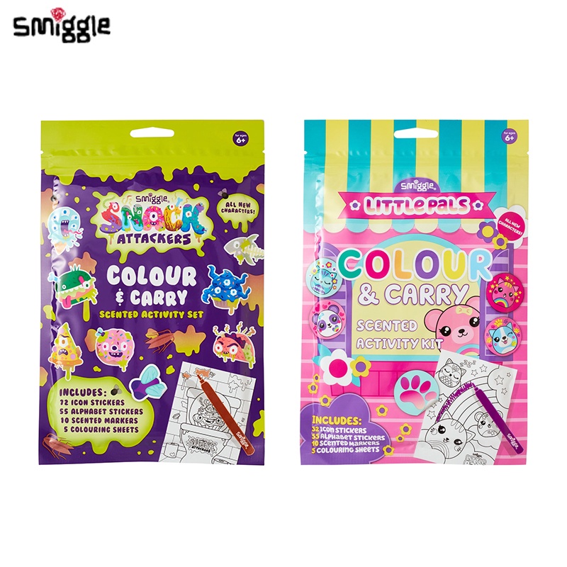 smiggle COLOUR AND CARRY SCENTED ACTIVITY KIT | Shopee Singapore