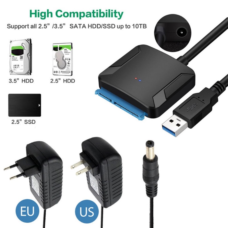 Upgrade 12V 3A SATA to USB 3.0 Adapter Converter Cable Support UASP For ...