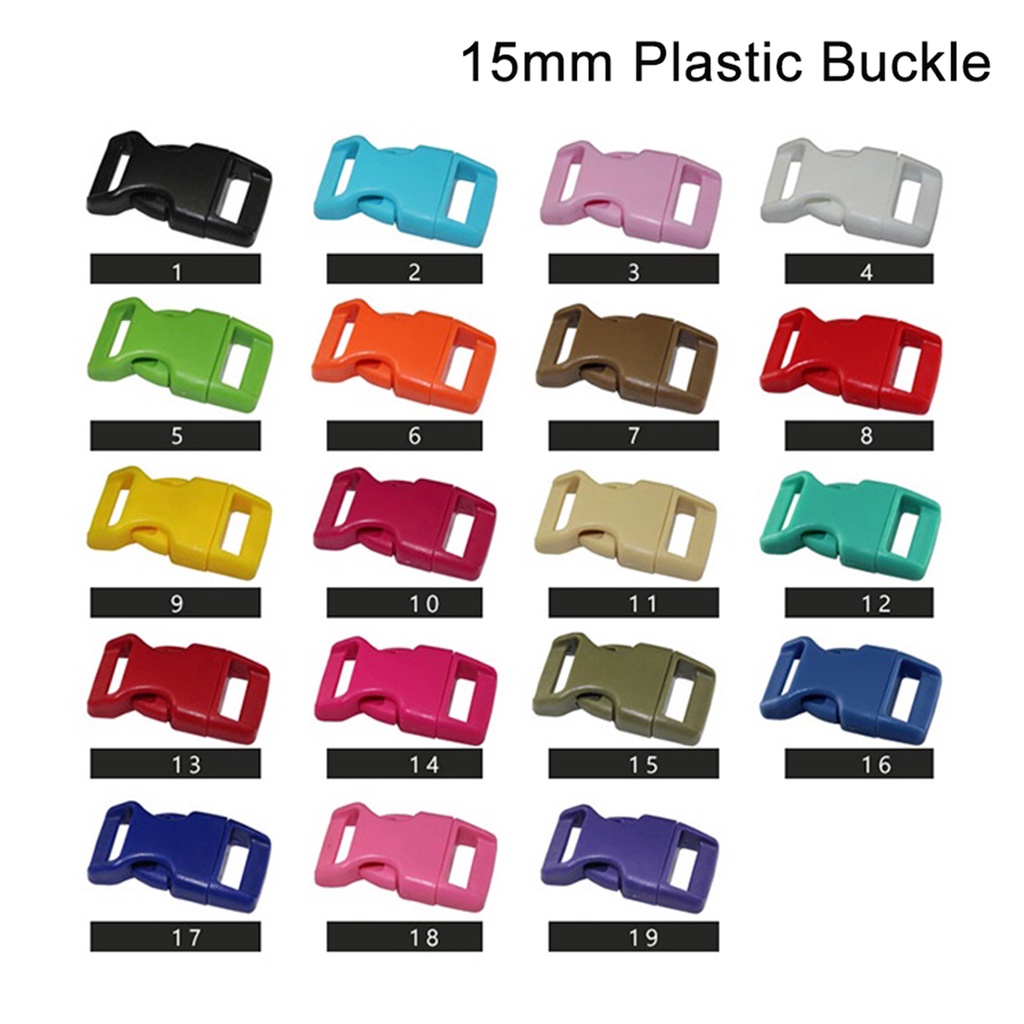 15mm Plastic Buckle Paracord Buckle Safety Side Release Black clips For ...