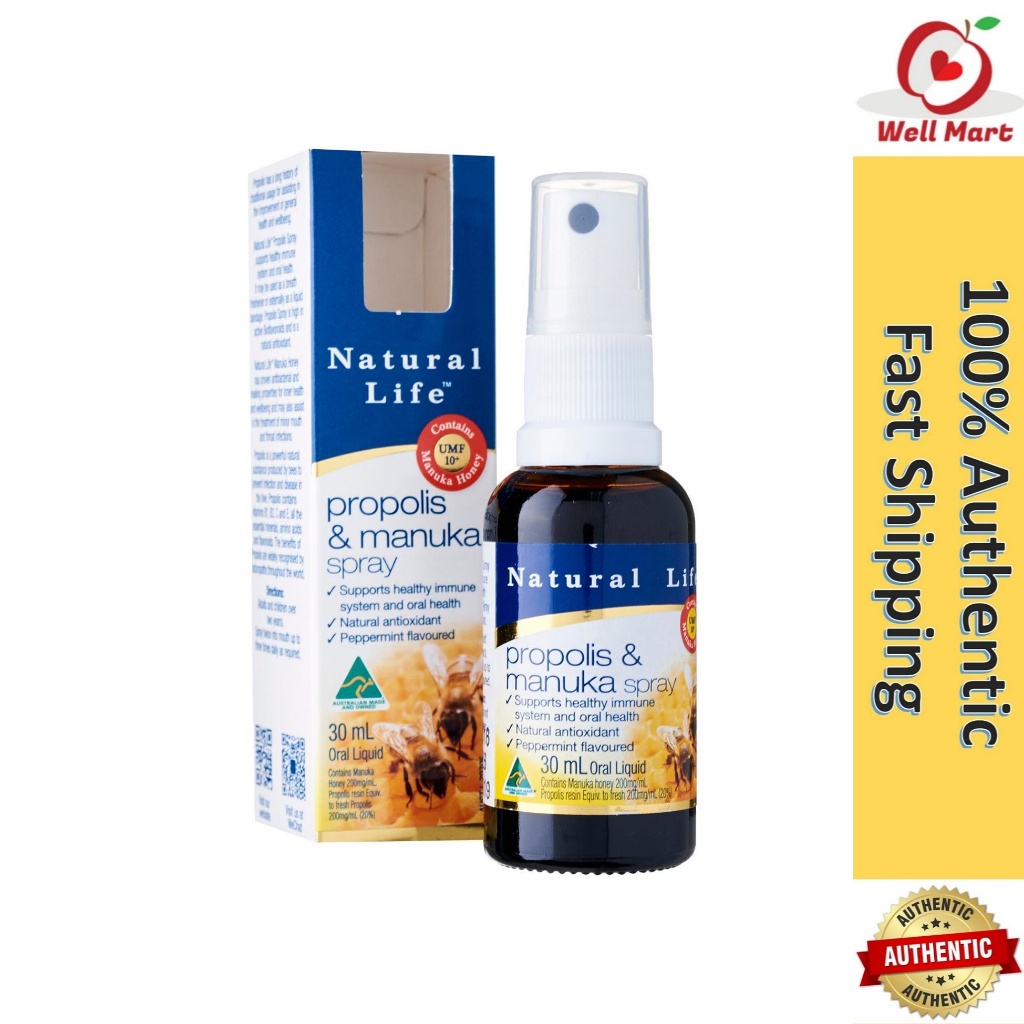 Natural Life Propolis & Manuka Spray Sore Throat Relief 30ml | Shopee ...