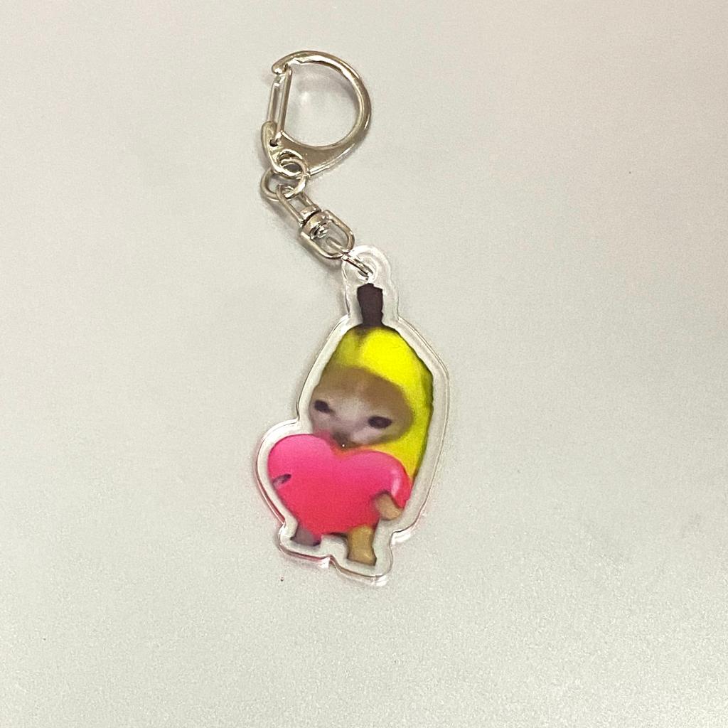 Steve Cute Crying Banana Cat Keychain | Shopee Singapore